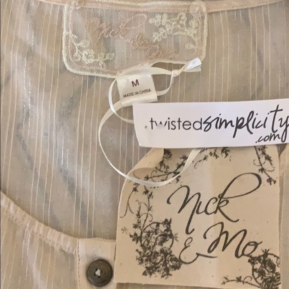 Nick & Mo | Tops | Nick Mo Ivory Sheer Tunic Size Medium | Poshmark